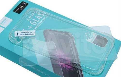 Чехол-накладка для iPhone X\XS hoco armor TPU прозрачный+стекло