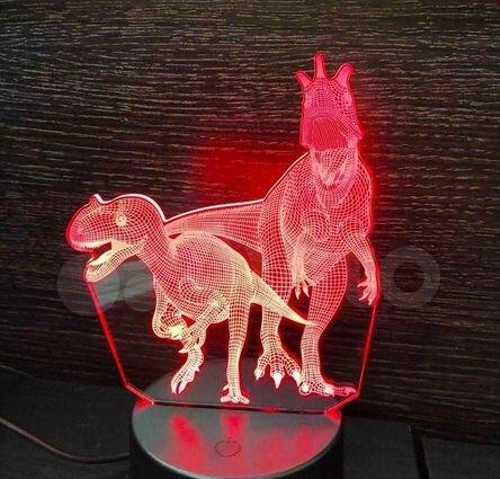Фантастичный 3D ночник Динозавры