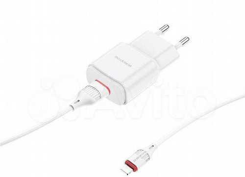 Сзу USB 2.1A borofone BA48A Orion кабель Apple 8Pin белый