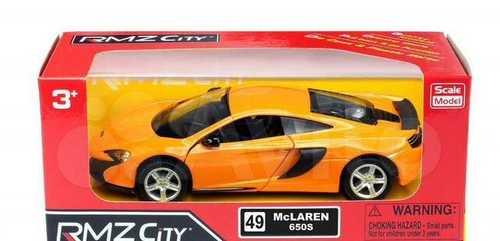 Машинка металлическая Uni-Fortune RMZ City 1:32 McLaren 650S, инерционная, 2 цвета (желтый, синий) 554992