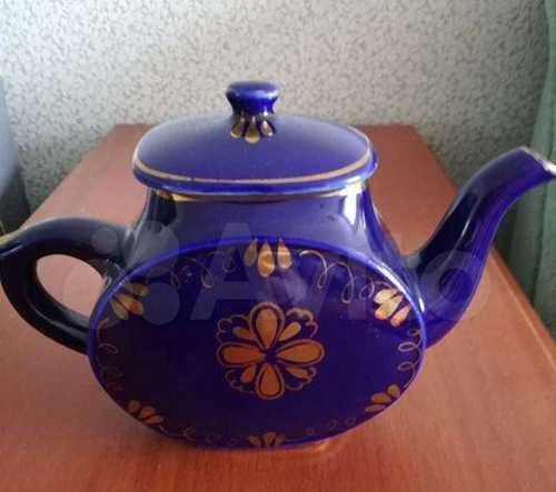 Заварочный чайник и бокал кобальт СССР