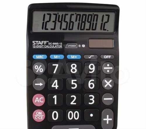 Калькулятор Staff plus настольный, большие кнопки, 12 разрядов, двойное питание, 160x106 мм (DC-999S-12)