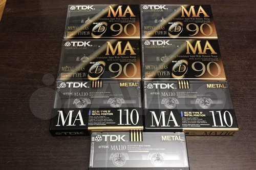 Аудиокассеты TDK MA90, TDK MA110 7 шт. новые