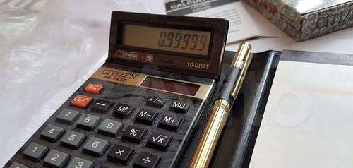 Калькулятор Citizen sb-745p с блокнотом и ручкой