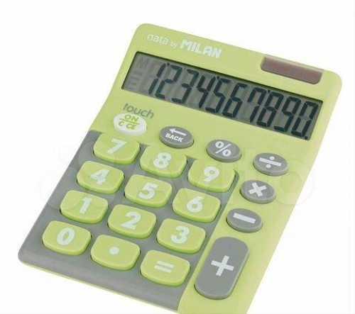Калькулятор Milan 10-разрядный, в чехле, двойное питание, салатовый (150610tdgrbl)
