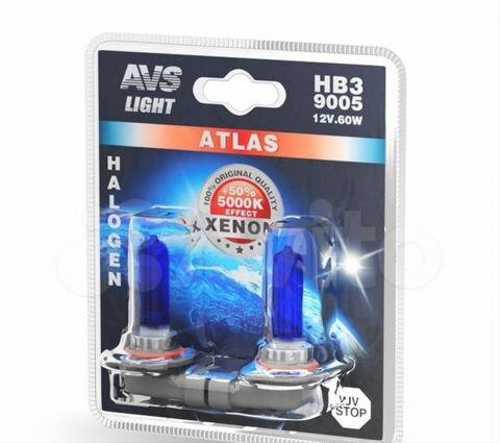 Комплект галогенных ламп AVS atlas HB3 / 9005 (A78572S) 5000К 12V 65W 2 шт