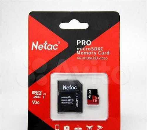 Карта памяти microsdhc Netac P500 Extreme Pro 32 GB с адаптером (NT02P500PRO-032G-R) - скорость чтения и записи до 100 Мб/с, класс скорости U3