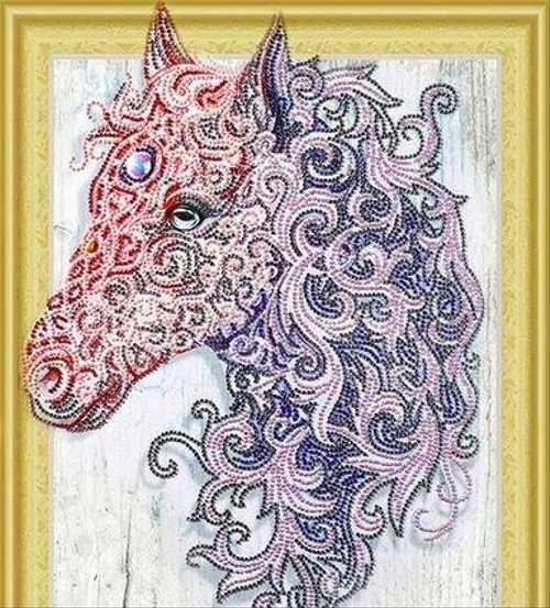 Алмазная картина Аметистовая лошадь 40х50
