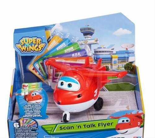 Самолет Super Wings (Auldey) Джетт с пластиковыми карточками разных стран, свет, звук (YW710410)