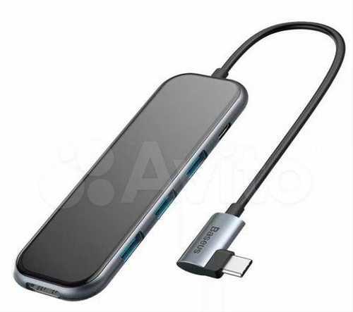 Хаб Type-C Baseus Multi-functional Mirror cahub-BZ0G Gray 0.15m