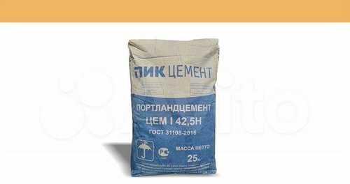 "пик" Цемент Д0 (цем I 42.5 Н), мешок 25 кг