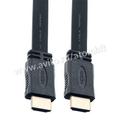 Кабель hdmi v1.4b 1,0 м плоский