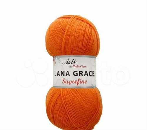 Набор пряжи Троицкая камвольная фабрика "Lana Grace Superfine", 5*100 г, 610 м, №2410 апельсин