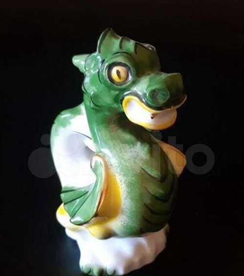 Фарфоровая статуэтка Дракон, зеленый, Вербилки