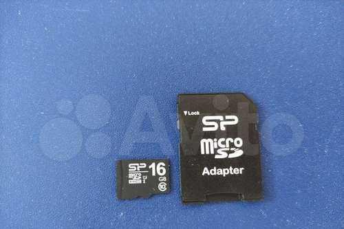 Карта памяти MicroSD 16 Gb с адаптером