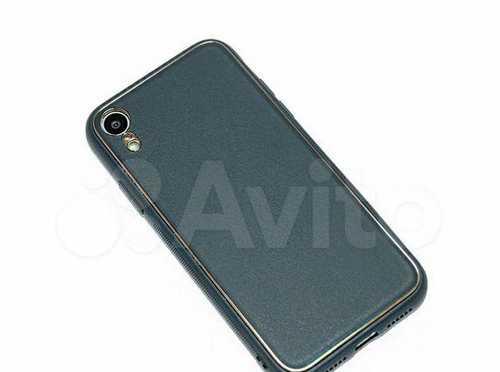 Чехол-накладка для iPhone XR PC+PU leather case черный