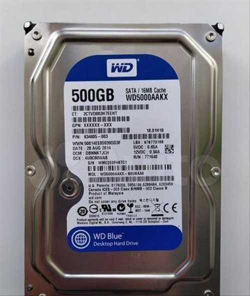 Жесткий диск для компьютера на 500 GB WD HDD