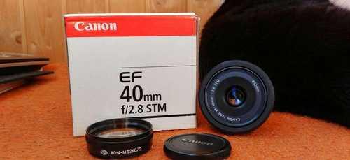 Canon ef 40mm 2.8 + макролинза ал-4-М 52 * 0.75