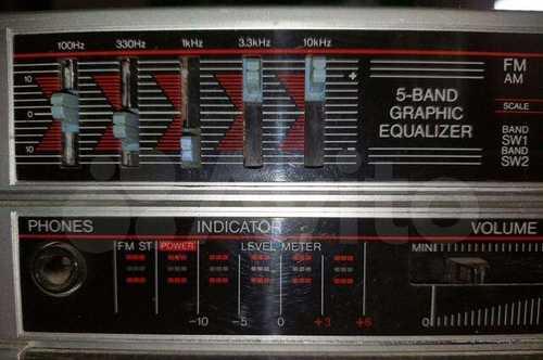 Магнитофон Sharp 2х кассетный, радио фм