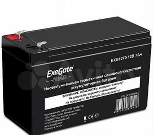 Аккумуляторная батарея ExeGate DTM 1207/EXG 1270 (12V/7Ah, клеммы F2) #EP129858RUS