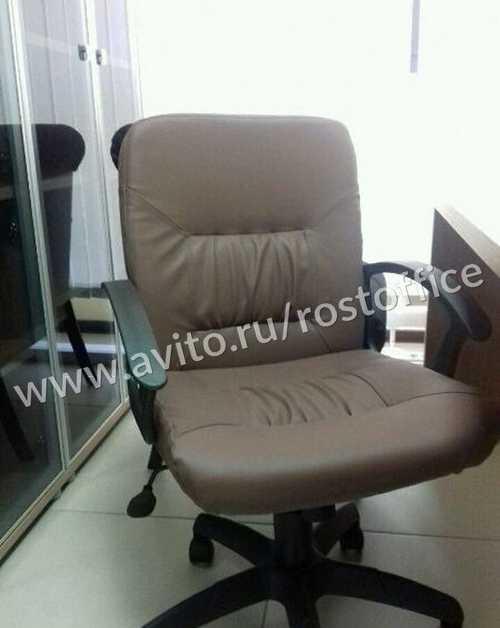 Кресло Чип коричневый кожзам с механизмом Топ-ган