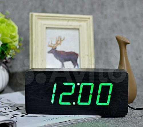 Оригинальные деревянные электронные LED-часы