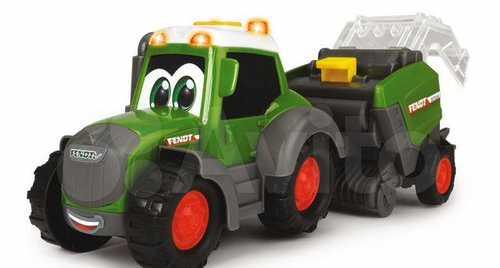 Машинка Dickie Toys Трактор Happy Fendt, с прессом для сена, 30 см, свет, звук (3815001)