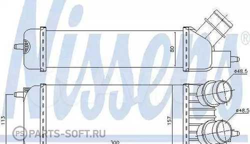 Nissens 96613 Интеркулер citroen jumpy 1.6 HDI 90 07-\ fiat scudo 1.6 D multijet/2.0 D multijet 07, ulysse 179AX 2.0 D multijet 02-\ peugeot expert te
