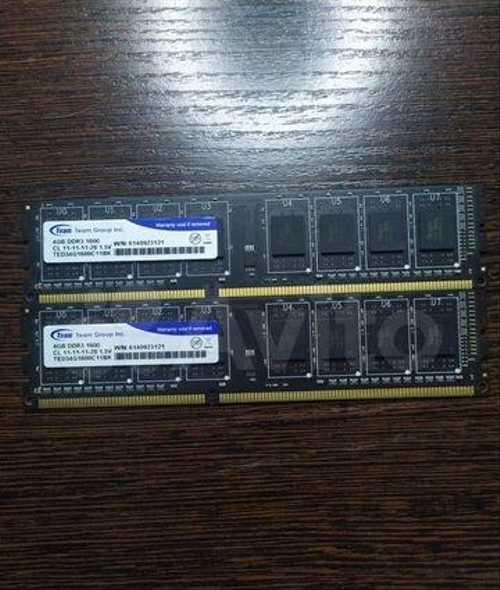 Оперативная память Team Group 8Gb 2 x 4Gb DDR31600