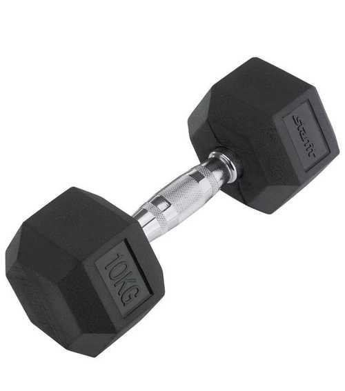 Гантель обрезиненная DB-301 10 кг, черная Starfit