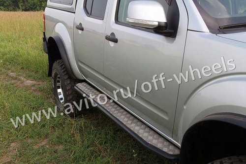 Пороги силовые риф для Nissan Navara D40