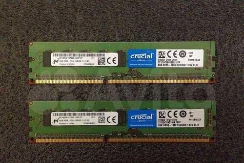 ECC DDR3L 2x8gb 1600mhz CL11-11-11-28 Crucial