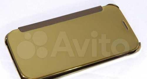 Чехол-книжка для Samsung G925F flip wallet кожа золото
