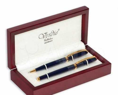 Набор пишущих принадлежностей Verdie перо, шариковые ручки, деревянный футляр