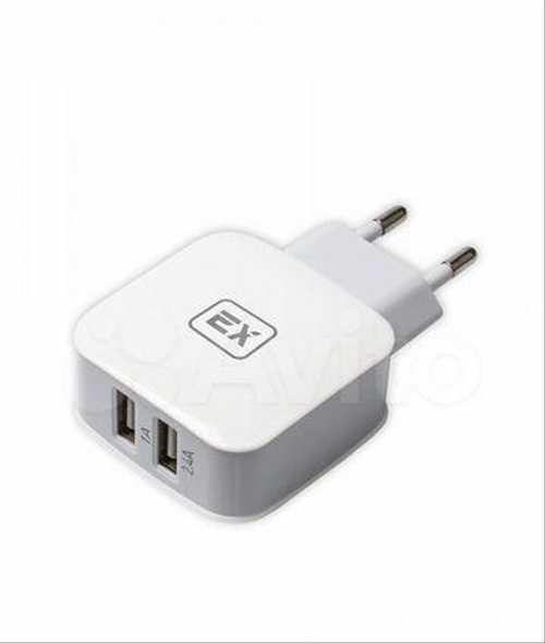 Сетевой адаптер 2USB 3.4A Exployd Sonder White