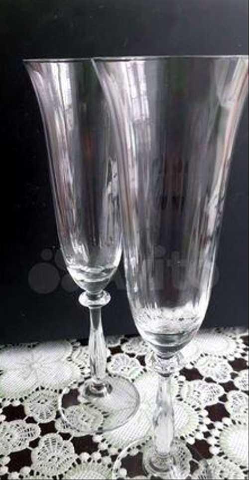Бокалы для шампанского чехия bohemia стекло