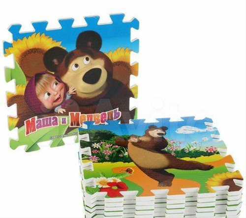 Коврик-пазл Играем вместе "Маша и Медведь" 8 сегментов, каждый 29,5*29,5 см (FS-MM)
