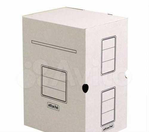 Короб архивный "Attache", микрогофрокартон, белый, 256x200x320 мм, 5 штук (количество товаров в комплекте: 5)