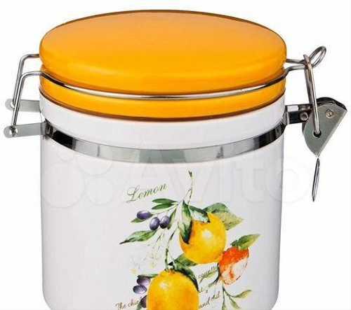 Банка для сыпучих продуктов С клипсой "итальянские лимоны" 470 м л12,3*10,2*12 см Lefard 230-268