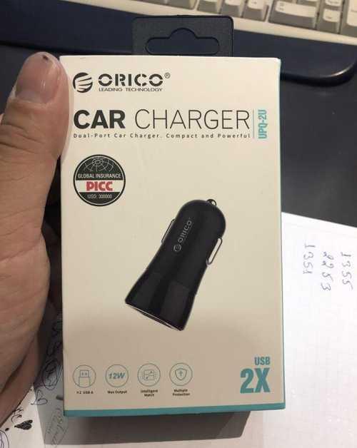 Зарядное устройство в автомобиль Orico 2 usb