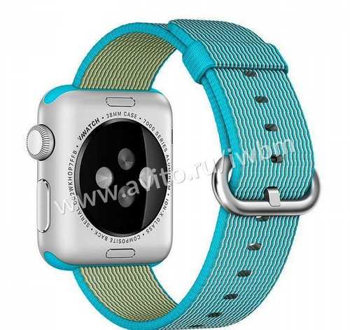 Ремешок нейло 38/40 для Apple Watch бирюзово-серый