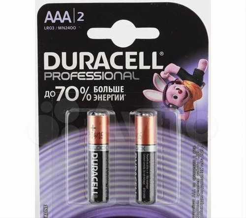 Набор батареек "Duracell Professional", мизинчиковых, ааа/LR03, 2 штуки