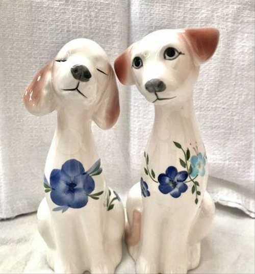 Фарфоровые статуэтки собаки ручная роспись