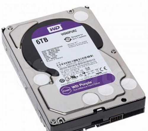 Жесткий диск HDD 6.0Tb Western Digital SATA-III, 64Mb, 5400rpm Purple WD60purz