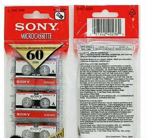 Sony MC60 3MC-60B микрокассета аудио новые