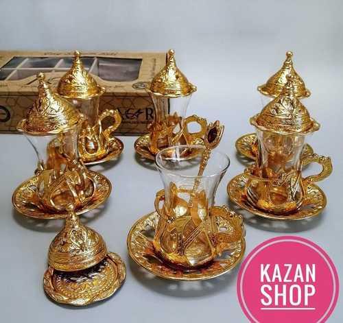 Подарочный турецкий чайный сервиз набор армуды