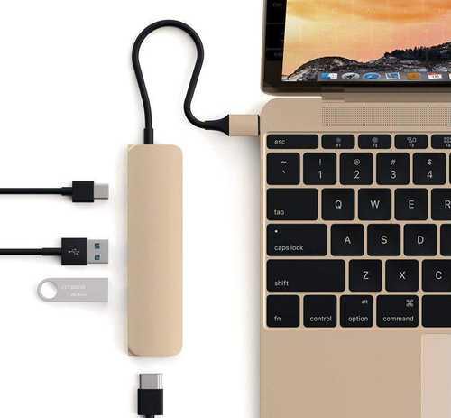 Satechi Slim Aluminum Type-C Multi-Port Gold