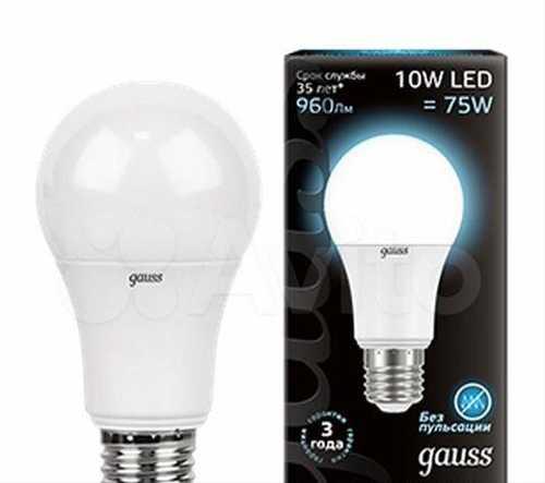Упаковка светодиодных ламп Gauss Black LED A60 E27 10W 4100K 102502210 x10