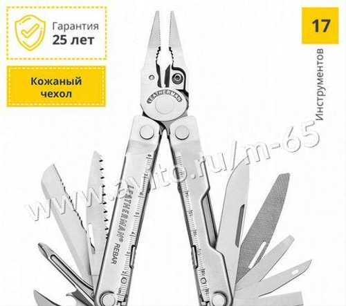 Мультитул Leatherman Rebar, 101.6мм, 17ф Кож.чехол