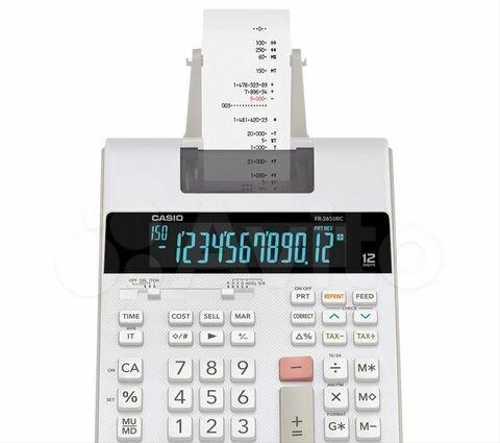 Калькулятор печатающий Casio FR-2650RC, большой (313х195 мм), 12 разрядов, питание от адаптера 250402, белый (FR-2650RC-W-EH)